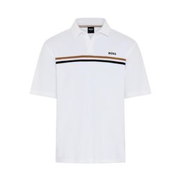 BOSS Herren Poloshirt "Iconic"wei&szlig; 100, Gr. S, unifarben, Frottee, Obermaterial: 80% Baumwolle, 20% Polyester, Shirts, aus Frottee