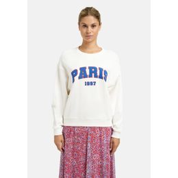 Smith & Soul SMITH & SOUL Damen Sweatersanftes wei&szlig;, Gr. M, bedruckt, Sweatware, Material: 80% Baumwolle, 20% Modal, Sweatshirts, mit Flock-Print