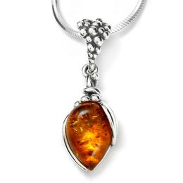 OSTSEE-SCHMUCK Damen Kette mit Anh&auml;nger "- Traube - Silber 925/000 - Bernstein", 42, Silber 925 (Sterlingsilber), silber, Silber 925