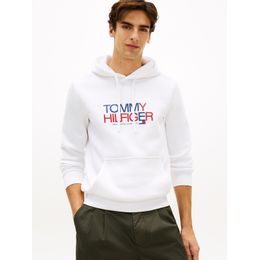 Tommy Hilfiger Herren Kapuzensweatshirt "BRAND LOVE BIG TEXT"wei&szlig;, Gr. M, unifarben, Sweatware, Obermaterial: 63% Baumwolle, 37% Polyester,