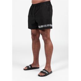 GORILLA WEAR Herren Badeshorts, schwarz, Gr. XXL, 92% Polyester, 8% Elasthan, Badehosen, mit schnelltrocknendem Material