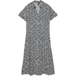 V&eacute;ro Moda VERO MODA Damen Blusenkleid "VMJOSIE S/S CALF SHIRT DRESS WVN GA"birch aop:navy blazer bonnie, Gr. M, bedruckt, Web, Obermaterial: 83% Viskose, 17%