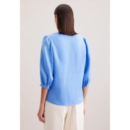 Seidensticker Damen Klassische Bluse "Schwarze Rose", blau, Gr. 34, unifarben, 65% Baumwolle, 35% Leinen, Blusen, Tunika Uni