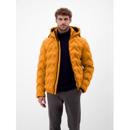 Lerros Herren Steppjacke, gelb, Gr. L, unifarben, Web, Obermaterial: 100% Polyester, Jacken, mit Kapuze und Kordelzug