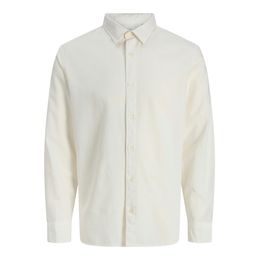 Jack & Jones Kinder Langarmhemd "JJEBREEZE LINEN BLEND SHIRT L/S SN JNR"wei&szlig;, Gr. 176, JACK & JONES JUNIOR, unifarben, Web, Obermaterial: 70% Baumwolle, 30%