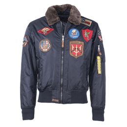 Top Gun Herren Bomberjacke "TG20192047", blau, Gr. S, Obermaterial: 100% Nylon ; Innenfutter: 100% Polyester; Strick: 100% Polyester, Jacken