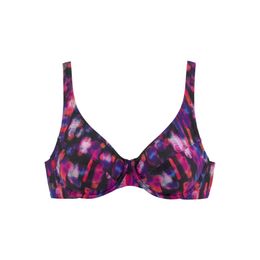 Lascana Damen B&uuml;gel-Bikini-Top "Sensation", bunt, Gr. 40, bedruckt, Polyamid, Bikini-Oberteile