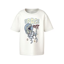 name it Jungen T-Shirt "NMMVICTOR SS NREG TOP"cloud dancer print:dino rex, Gr. 98, bedruckt, Jersey, Obermaterial: 100% Baumwolle, Shirts