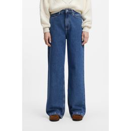 BOSS Orange Damen Weite Jeans "MARLENE HR 10.0 Premium Damenmode", blau, Gr. 26, unifarben, Denim/Jeans, Obermaterial: 100% Baumwolle, Jeans, mit