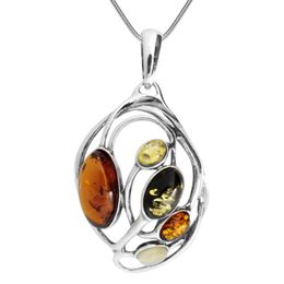 OSTSEE-SCHMUCK Damen Kette mit Anh&auml;nger "- Loreen - Silber 925/000 - Bernstein", 50, Silber 925 (Sterlingsilber), silber, Silber 925