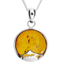 OSTSEE-SCHMUCK Damen Kette mit Anh&auml;nger "- Fischland-Dar&szlig;-Zingst - Silber 925/000 - Bernstein", 45, Silber 925 (Sterlingsilber), silber, Silber 925