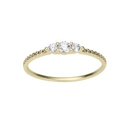 Firetti Damen Goldring "Schmuck Geschenk Gold 333 Damenring Goldring", 18, Gelbgold 333, 3mm, gold, Gelbgold 333, Fingerringe, mit Zirkonia (synth.)