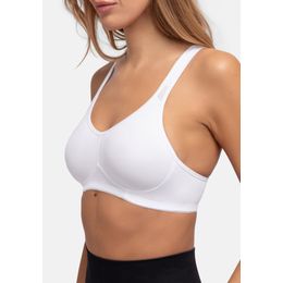 Dorina Damen Sport-BH "FLEX", Gr. 75, wei&szlig;, Obermaterial: 75% Polyamid, 15% Polyester, 10% Elasthan, unifarben, BHs, mit atmungsaktiven Mesh-Tr&auml;gern