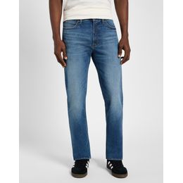 Lee Herren Straight-Jeans "Lee X STRAIGHT", blau, Gr. 34, Denim/Jeans, Obermaterial: 72% Baumwolle, 26% Polyester, 2% Elasthan, Jeans