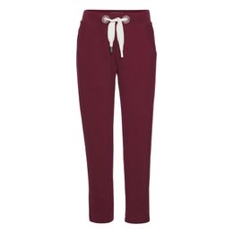 ELBSAND Damen Sweathose "Brinja", rot, Gr. S, unifarben, Sweatware, Obermaterial: 95% Baumwolle, 5% Elasthan, Hosen, mit Taschen und breiten Kordeln,
