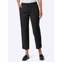 Inspirationen Damen 7/8-Hose, schwarz, Gr. 19, unifarben, 59% Baumwolle, 37% Polyester, 4% Elasthan, Hosen