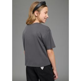 Kidsworld M&auml;dchen T-Shirt "MINIONS T-Shirt f&uuml;r TEENS Girls: NOPE"anthrazit, Gr. 140, bedruckt, Single Jersey, Obermaterial: 100% Baumwolle, Shirts,