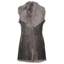 Maze Damen Lederjacke "4202145", grau, Gr. L, 100% Lammfell, Jacken
