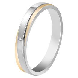 Adelia&acute;s ADELIA ́S Damen Fingerring "Damen Ring aus Edelstahl mit Strass Steinchen", 54, Edelstahlsilber, Edelstahl, Fingerringe
