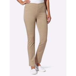 Classic Basics Damen Bequeme Jeansbeige, Gr. 52, unifarben, 81% Baumwolle, 17% Polyester, 2% Elasthan, Jeans
