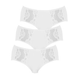 Nina von C. Damen H&uuml;ftslip "3er Pack Damen H&uuml;ftslip Slipboutique", Gr. 42, wei&szlig;, Obermaterial: 93% Baumwolle CO. 7% Elasthan EL., Unterhosen