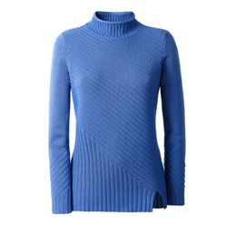 Casual Looks Damen Stehkragenpullover "Pullover", blau, Gr. 38, unifarben, 50% Baumwolle, 50% Polyacryl, Pullover