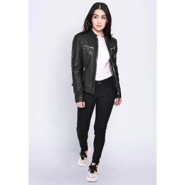 Mustang Damen Lederjacke "Amilia", schwarz, Gr. XS, Obermaterial: 100% Lammleder. Futter: 100% Baumwolle. &Auml;rmelfutter: 100% Polyester, Jacken