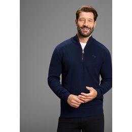 MAN'S WORLD MAN'S WORLD Herren Troyer "Neue Kollektion Highlight kontrastfarbener Rei&szlig;verschluss", blau, Gr. M, unifarben, Strick, Obermaterial: 50% Baumwolle,