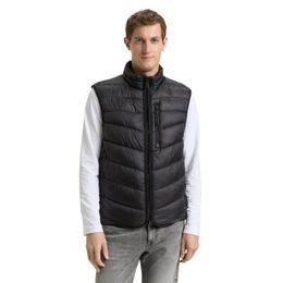 Tom Tailor Herren Steppweste, schwarz, Gr. XXL, unifarben, Steppware, Obermaterial: 100% Polyester. Futter: 100% Polyester, Westen, mit Taschen