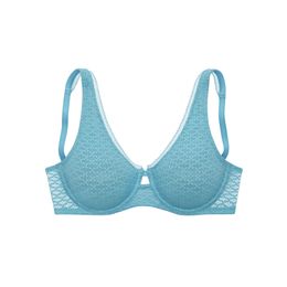 Damen Minimizer-BH, NUANCE BY LASCANA, Gr. 90, blau, Microtouch, Obermaterial: 82% Polyamid, 14% Elasthan, 4% Baumwolle, BHs, mit B&uuml;gel aus feiner,