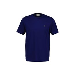 Gant Herren T-Shirt "T-Shirt Reg Shield 1er Pack", blau, Gr. XXL, Obermaterial: 100% Baumwolle CO., Shirts