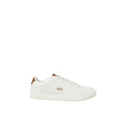 Jack & Jones JACK & JONES Herren Sneaker "JFWBOSLEY", Gr. 42wei&szlig;, cognac, Lederimitat, Schuhe, mit heller Laufsohle