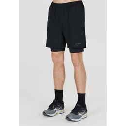 Endurance Herren Shorts "Kros", schwarz, Gr. XXXL, unifarben, 95% Polyester, 5% Elasthan, Hosen, Im 2-in-1-Design mit Quick Dry und Stretch-Funktion