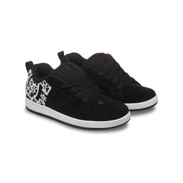 DC Shoes M&auml;dchen Sneaker "Court Graffik", Gr. 1, schwarz-wei&szlig;, Obermaterial: Leder / Futter: Textil / Au&szlig;ensohle: Gummi., Schuhe