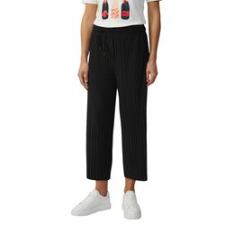 Damen Stoffhose, schwarz, Gr. 46, s.Oliver BLACK LABEL, unifarben, Obermaterial: 94% Polyester, 6% Elasthan, Hosen, Sommerhose mit Wide Leg