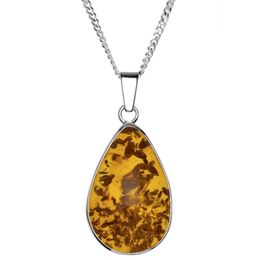 OSTSEE-SCHMUCK Damen Kette mit Anh&auml;nger "- Classic Tropfen 21 x 14 mm - Silber 925/000 - Bernstein", 50, Silber 925 (Sterlingsilber), silber, Silber