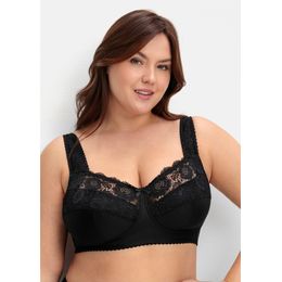 sheego Damen B&uuml;gelloser BH, Gr. 90, schwarz, 83% Polyamid, 17% Elasthan, Wattierung:100% Polyester, BHs