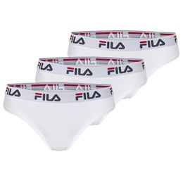 Fila Damen Brasilslip "WOMAN BRAZILIAN SLIP", Gr. L, wei&szlig;, Obermaterial: 95% Baumwolle, 5% Elasthan, unifarben, Unterhosen, mit elastischem Logobund