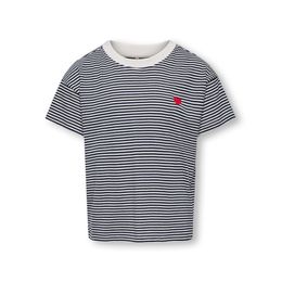 KIDS Only M&auml;dchen Kurzarmshirt "KOGPISA MAIKEN LIFE CROP SS ONL JRS NOOS", rot, Gr. 122, bestickt, gestreift, Jersey, Obermaterial: 100% Baumwolle,