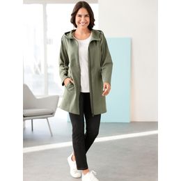 Damen Kapuzensweatjacke, gr&uuml;n, Gr. 42, 50% Baumwolle, 50% Polyester, Kapuzenfutter:100% Baumwolle, Sweatjacken