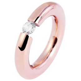 Adelia&acute;s ADELIA ́S Damen Fingerring "Damen Ring aus Edelstahl mit Zirkonia", 62, Edelstahlgold, Edelstahl, Fingerringe