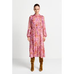 RICHROYAL Damen Druckkleid, bunt, Gr. 40, bedruckt, gebl&uuml;mt, Web, Obermaterial: 100% Viskose, Kleider, Blusenkleid mit breitem Bindeg&uuml;rtel, aus