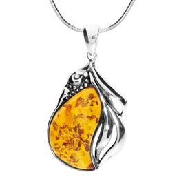 OSTSEE-SCHMUCK Damen Kette mit Anh&auml;nger "- Janne - Silber 925/000 - Bernstein", 70, Silber 925 (Sterlingsilber), silber, Silber 925 (Sterlingsilber),