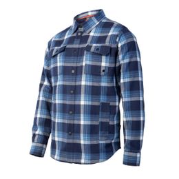 Herren Karohemd "Overshirt Workwear Arbeitshemd", blau, Gr. XXL, HERO by John Medoox, angeraute Sweatware, 65% Polyester, 35% Viskose, Hemden,