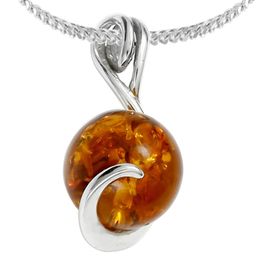 OSTSEE-SCHMUCK Damen Kette mit Anh&auml;nger "- Nikola - Silber 925/000 - Bernstein", 40, Silber 925 (Sterlingsilber), silber, Silber 925