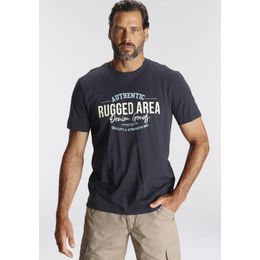 MAN'S WORLD MAN'S WORLD Herren T-Shirt, blau, Gr. S, bedruckt, Single Jersey, Obermaterial: 100% Baumwolle, Shirts, Kurzarm, Regular Fit, mit Print,