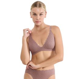 B&uuml;gelloser BH Sloggi "ZERO Feel Bliss THE UP P Bra", Damen, Gr. S, N-Gr, cacao, Spitze, Obermaterial: 76% Polyamid, 24% Elasthan, BHs, unsichtbar mit Spitzenoptik