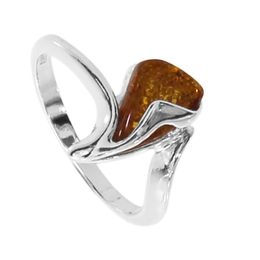 OSTSEE-SCHMUCK Damen Fingerring "- Tilde - Silber 925/000 - Bernstein", 62, silber, Fingerringe