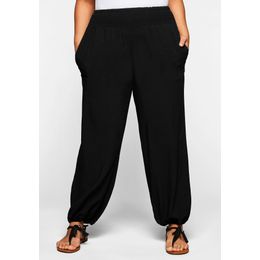 sheego Damen Schlupfhose, schwarz, Gr. 44, unifarben, 100% Viskose, Hosen