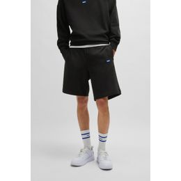 Hugo Herren Sweatshorts "Nasensio", schwarz, Gr. L, unifarben, Sweatware, Obermaterial: 100% Baumwolle, Hosen, mit Markenlabel